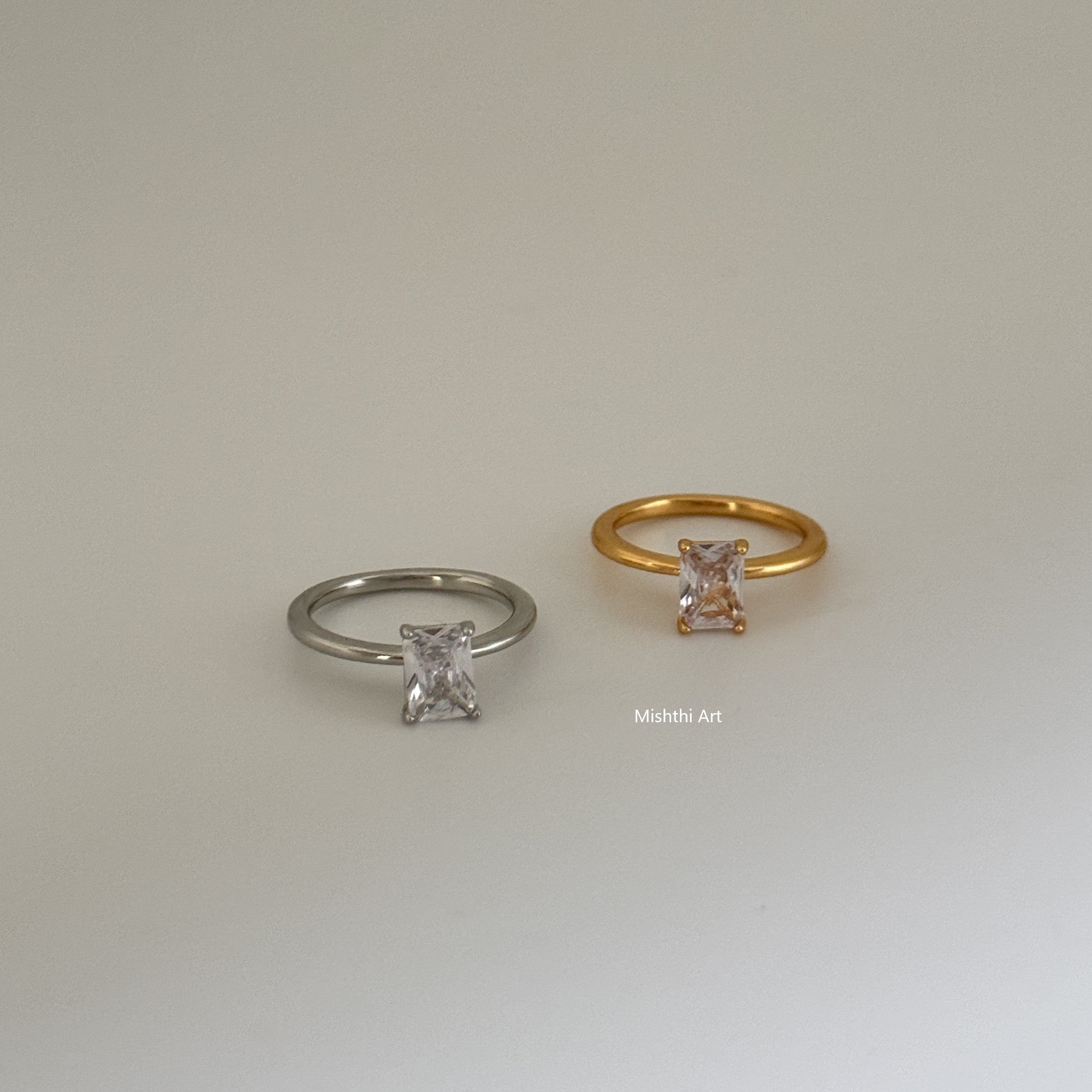 Rectangle Diamond Ring – Mishthi Art Jewellery